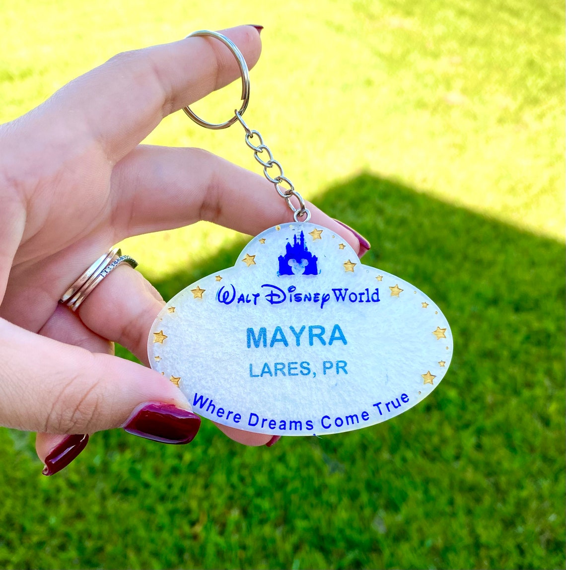 Disney World Cast Member Nametag Resin Keychain | Etsy