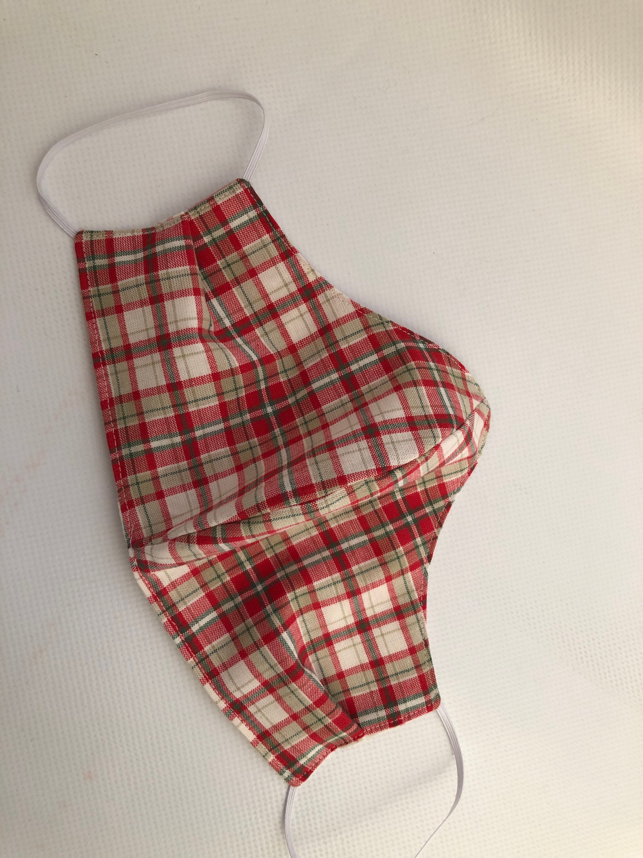 Washable 3 layers, Reversible Cotton Face mask white cats on pink