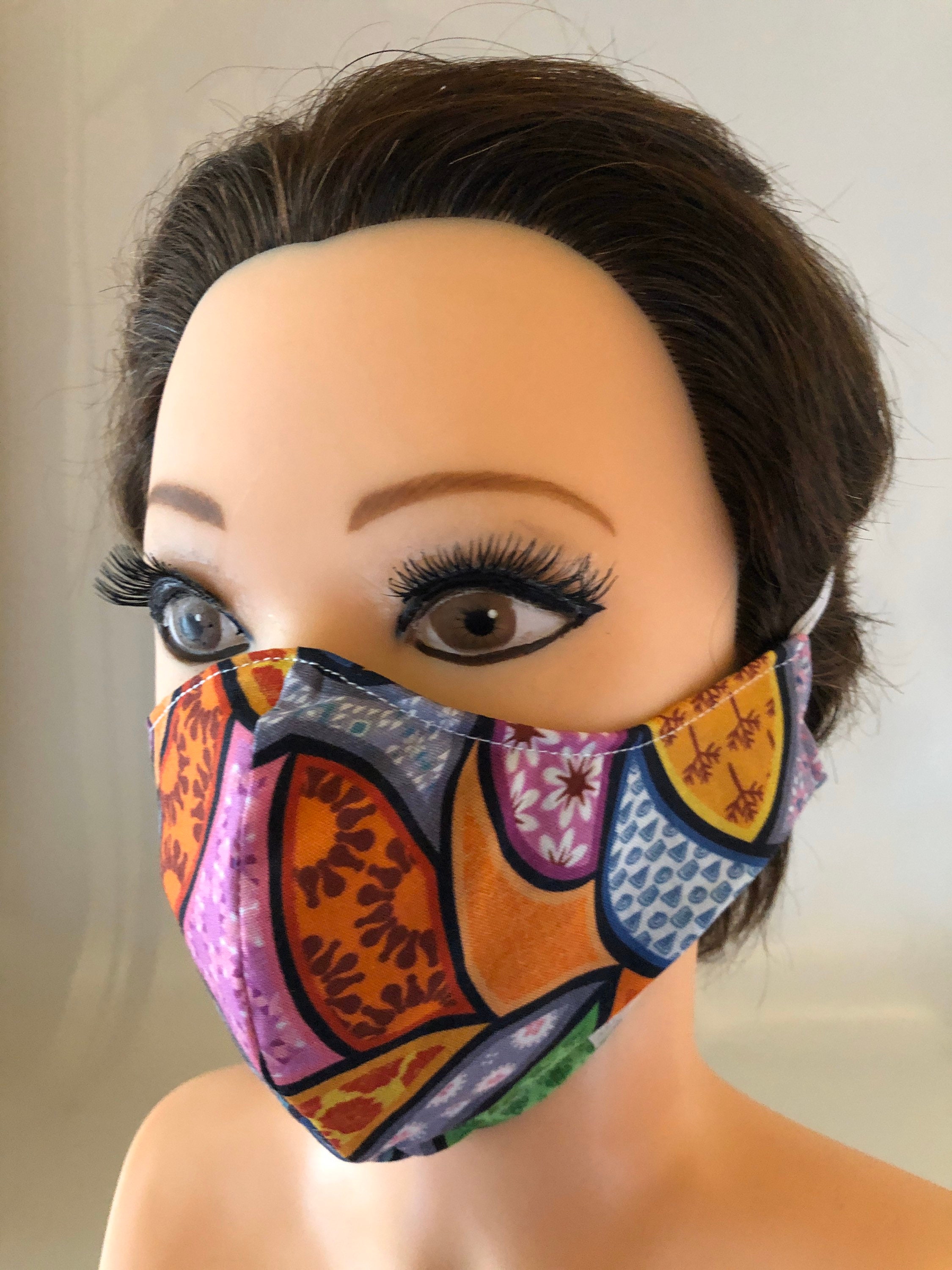 Washable, Reversible Cotton Face Mask Colorful