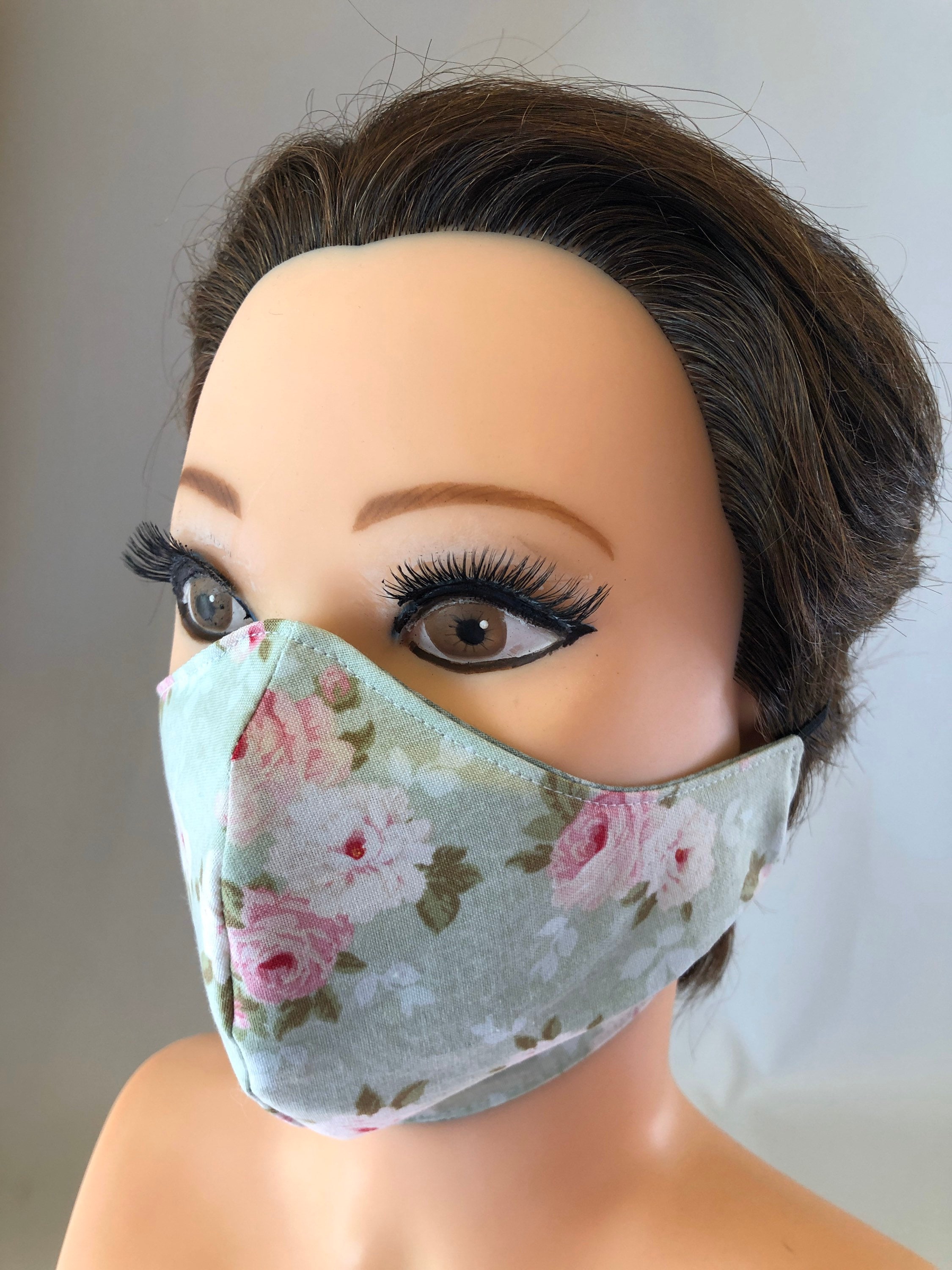 Washable, Reversible Cotton Face Mask shabby chic