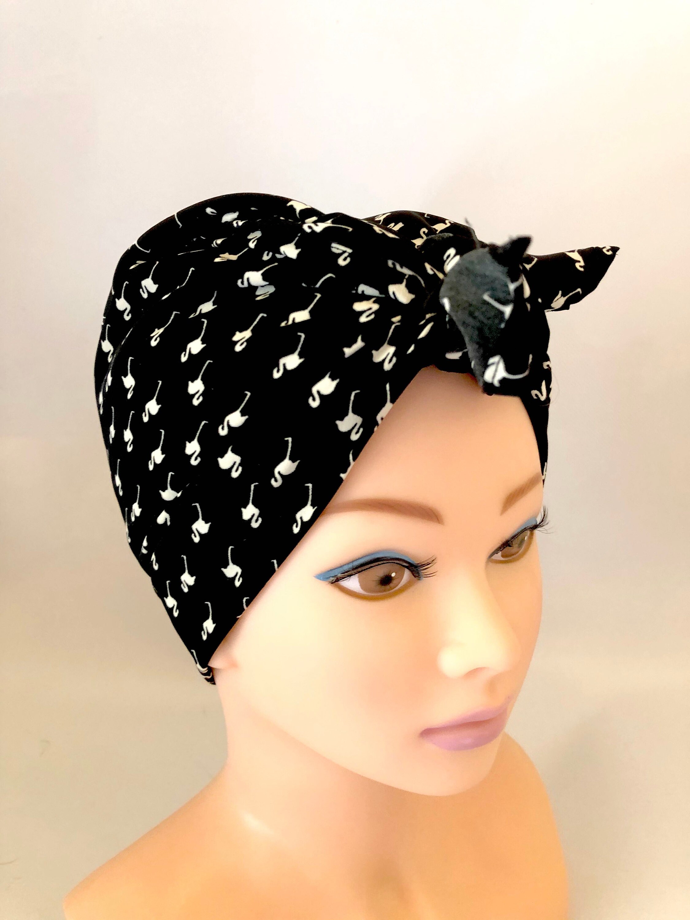 Black And White Flamingo Bandana, Chemo Headwear Women, Head Scarf for ...