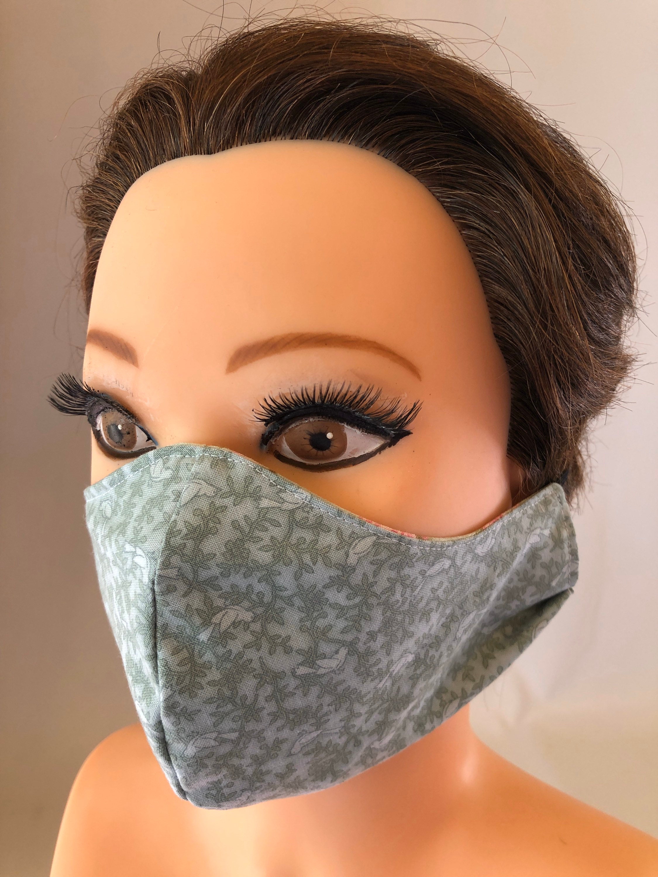 Washable, Reversible Cotton Face Mask shabby chic