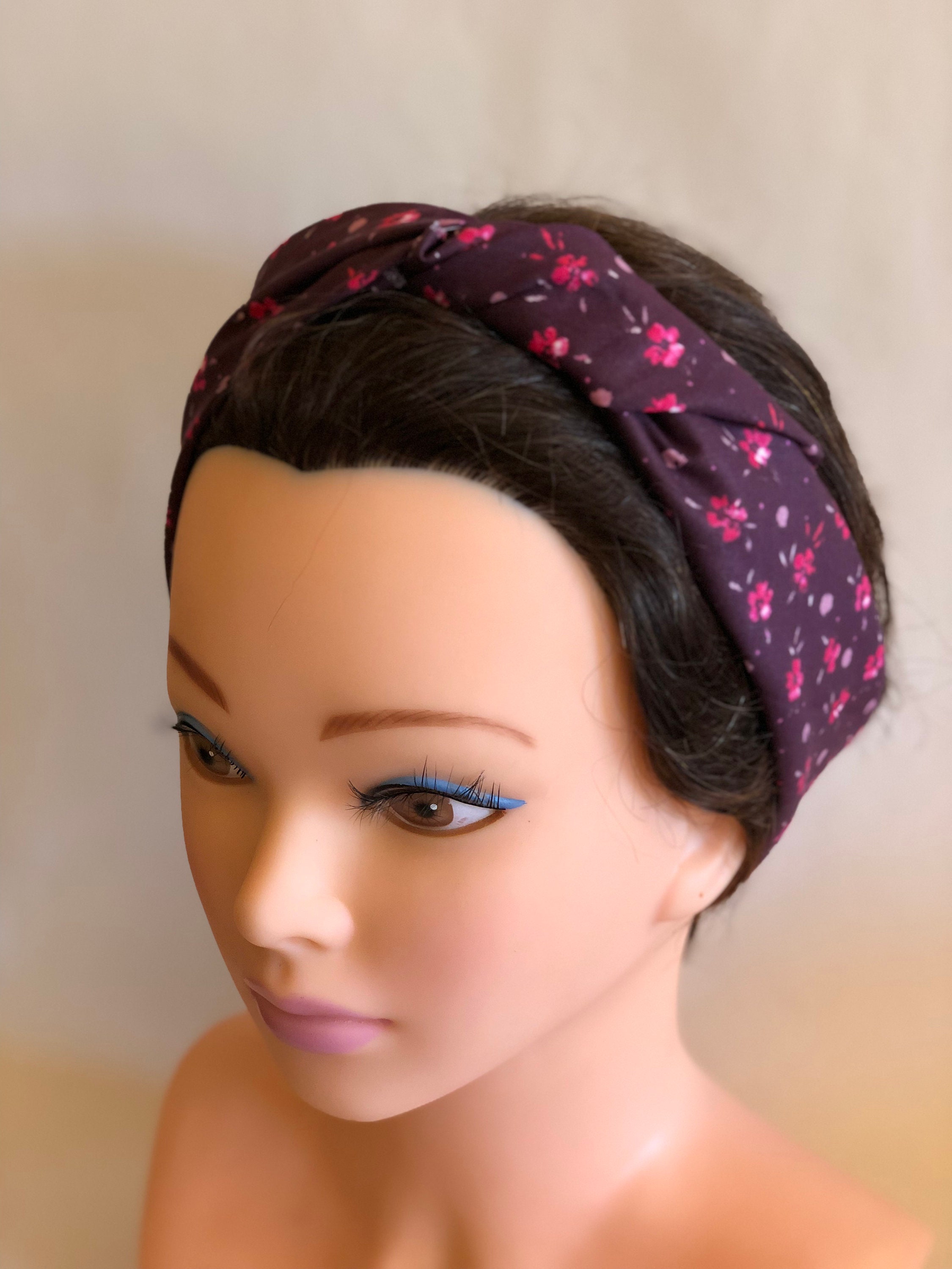Bordeaux Flowery Summer Cotton Bandana, Chemo Headwear Women, Head ...