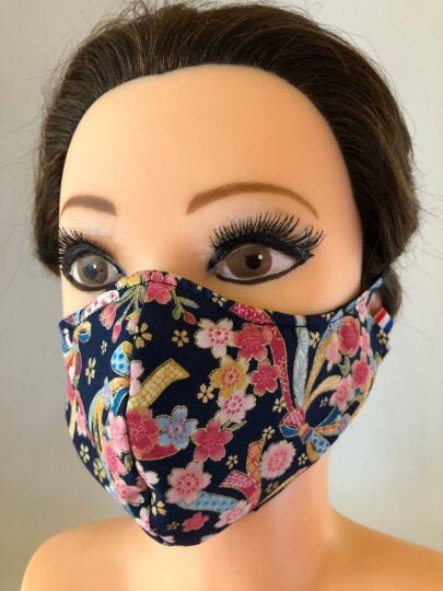 Washable, Reversible Cotton Face Mask Red/Luxury Japanese cotton ...