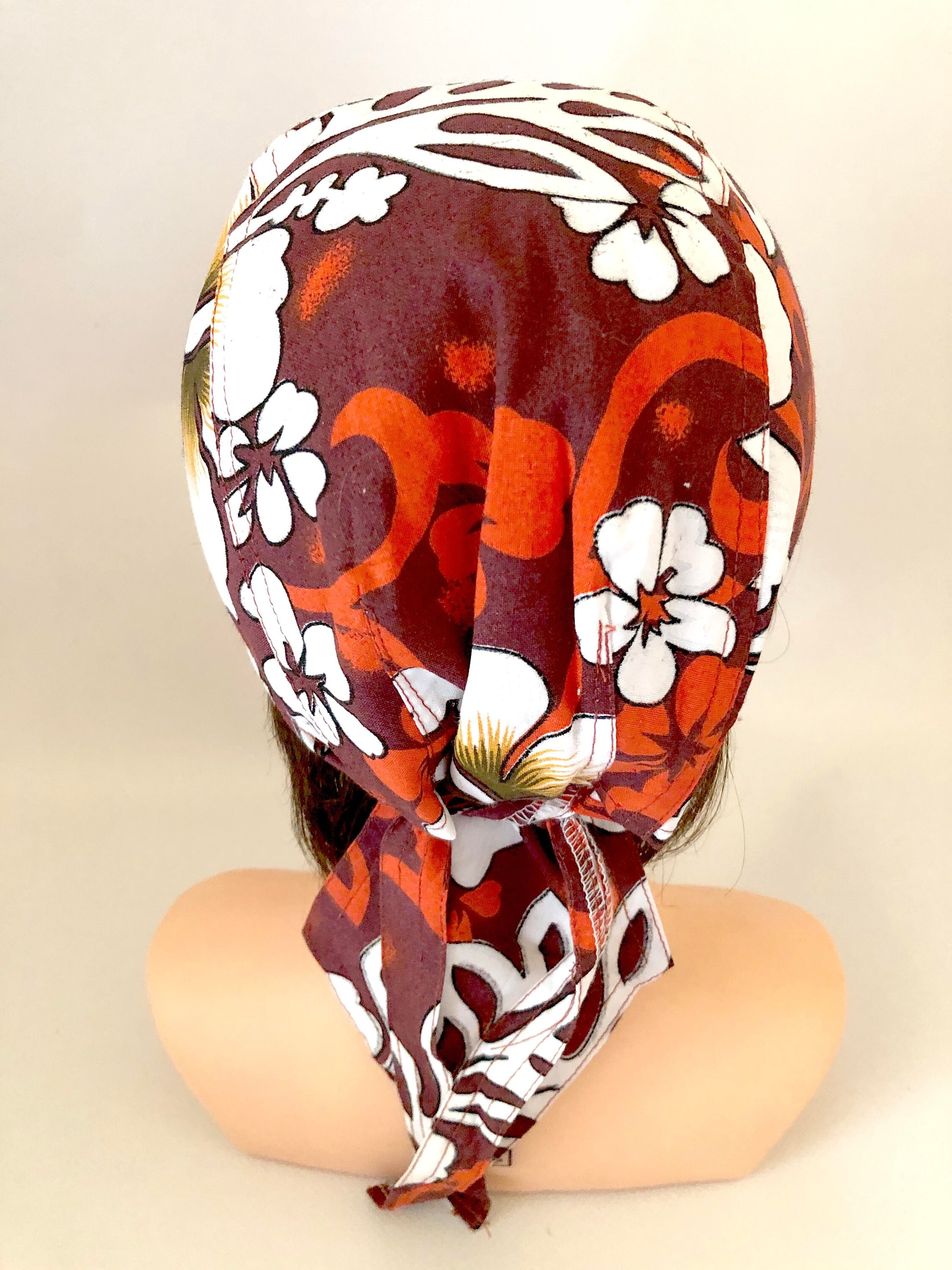 Red Flowery Cap, Chemo Cap, Cap for Cancer Patients, Surgeon Cap, Chef ...