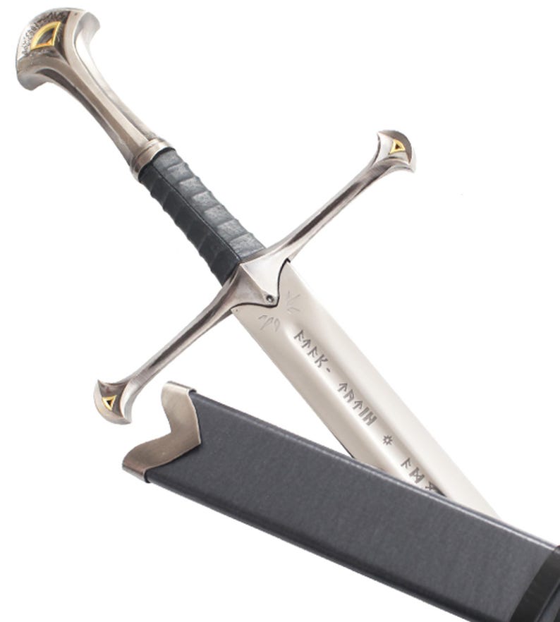 Anduril Sword Medieval Sword + Scabbard - Fantasy Sword Medieval Sword ...