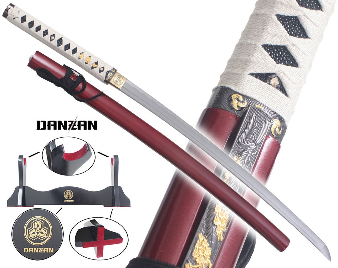 Danzan Shirasaya Forged Edition Red Sabre Samurai Sword - Maru 1045 ...