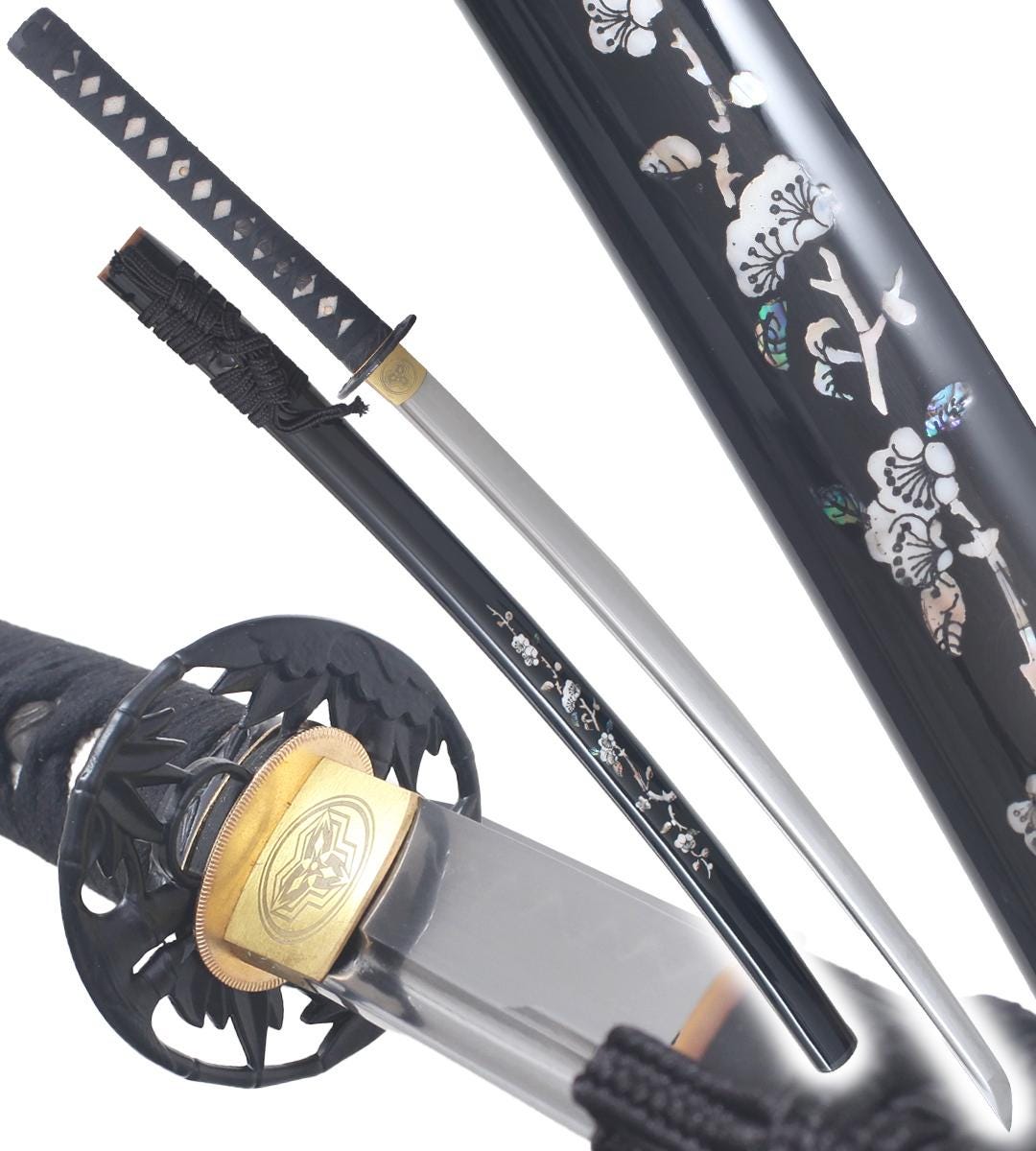 Danzan Katana Sakura Japanese Saber Training Sword Japanese Katana T10 ...