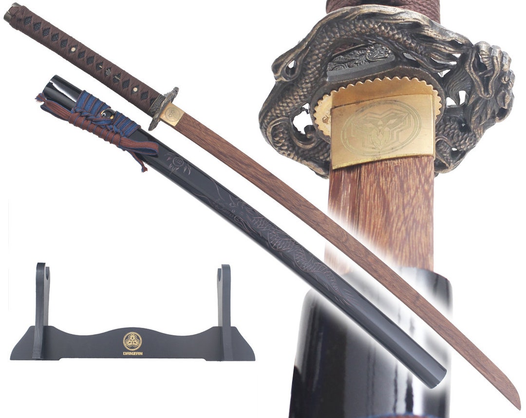 Danzan Katana Dragon Wooden Saber Training Sword - Wooden Blade ...