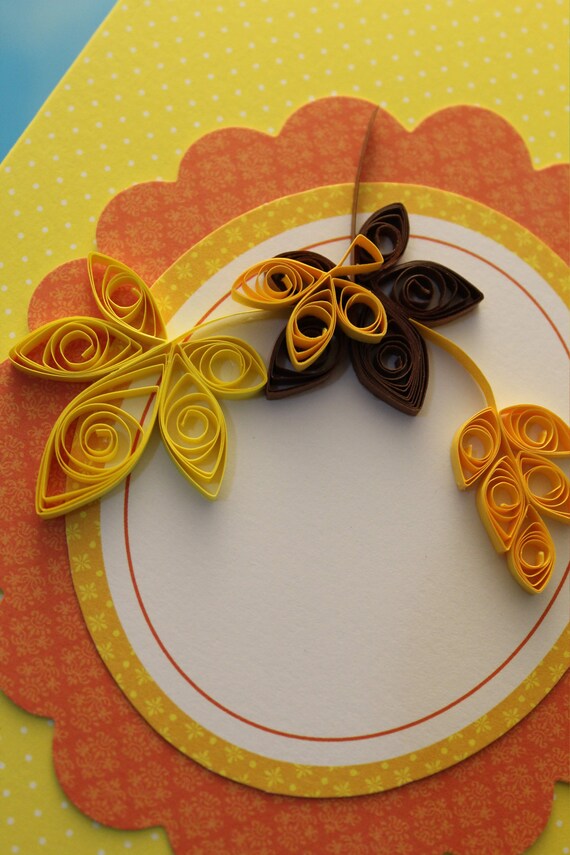 Quilled Fall Card Quilled Fall Leaves Card Birthday Card | Etsy