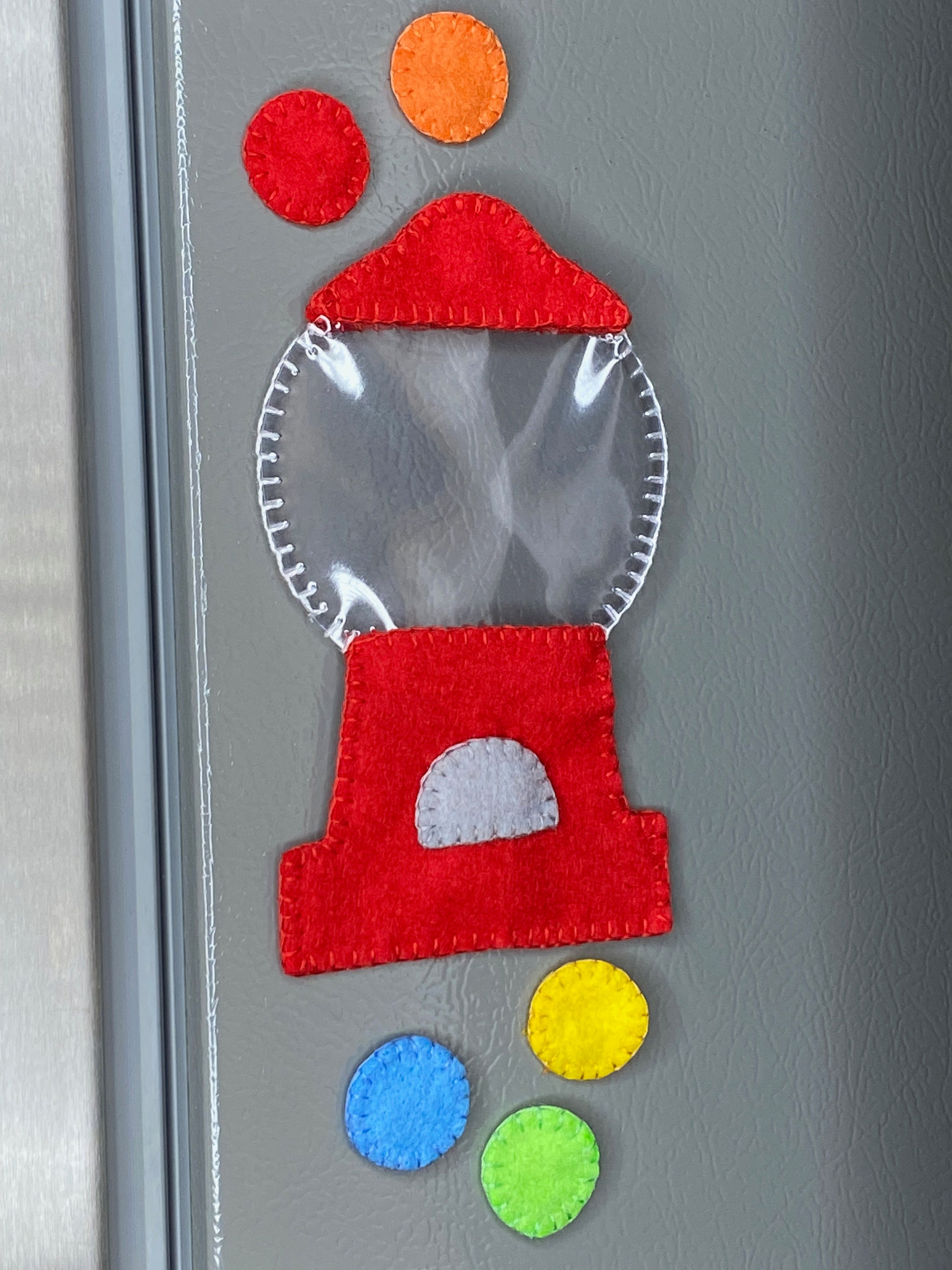 Cute Refrigerator Magnets Felt Gumball Machine Magnet Set | Etsy