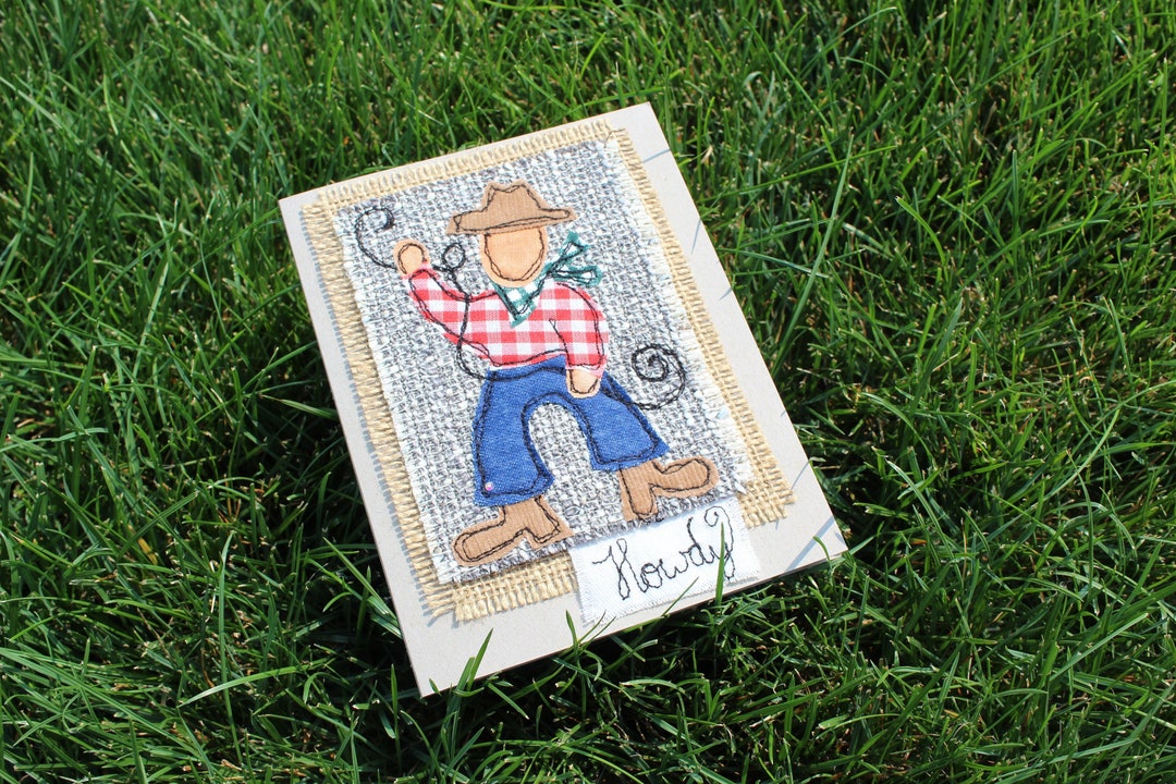 Howdy Card, Cowboy Card, Blank Inside Card, Rodeo Card, Birthday Card ...
