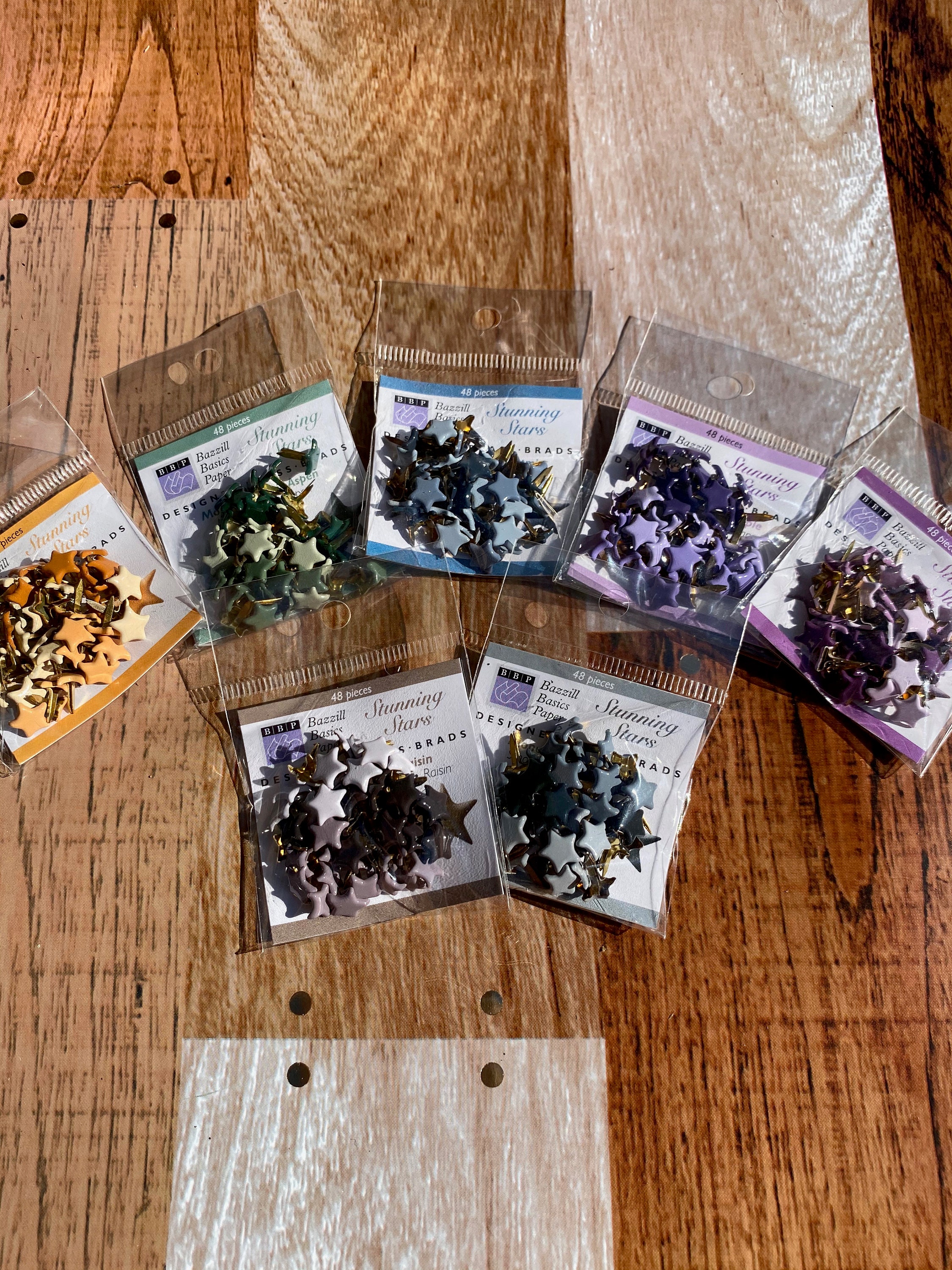Star Brads: 7 Packs Monochromatic Embellishments, Scrapbooking - Etsy