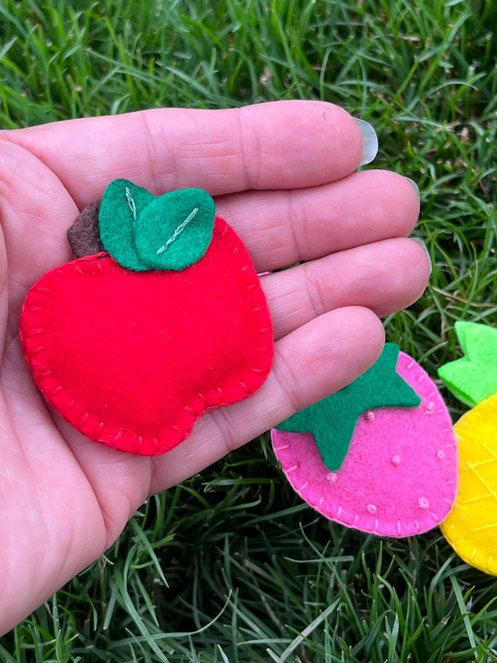 Felt Fruit Felt Apple Felt Pineapple Felt Strawberry Mixed - Etsy