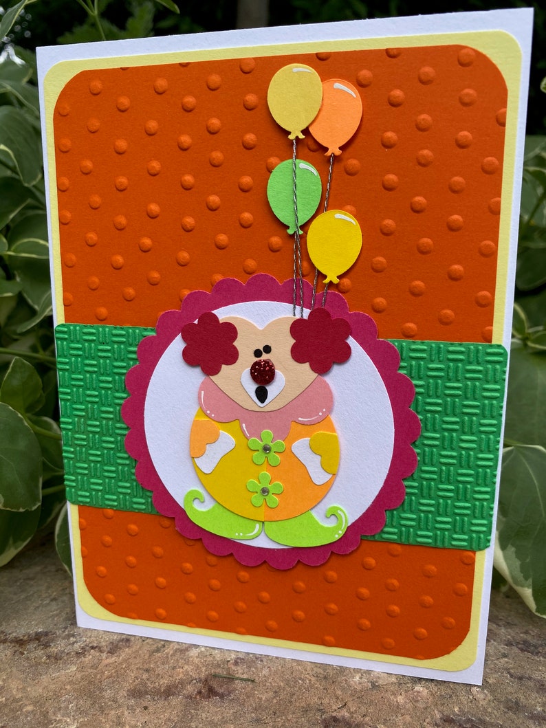 Clown Card Clown Birthday Card Paper Punched Card Unique | Etsy