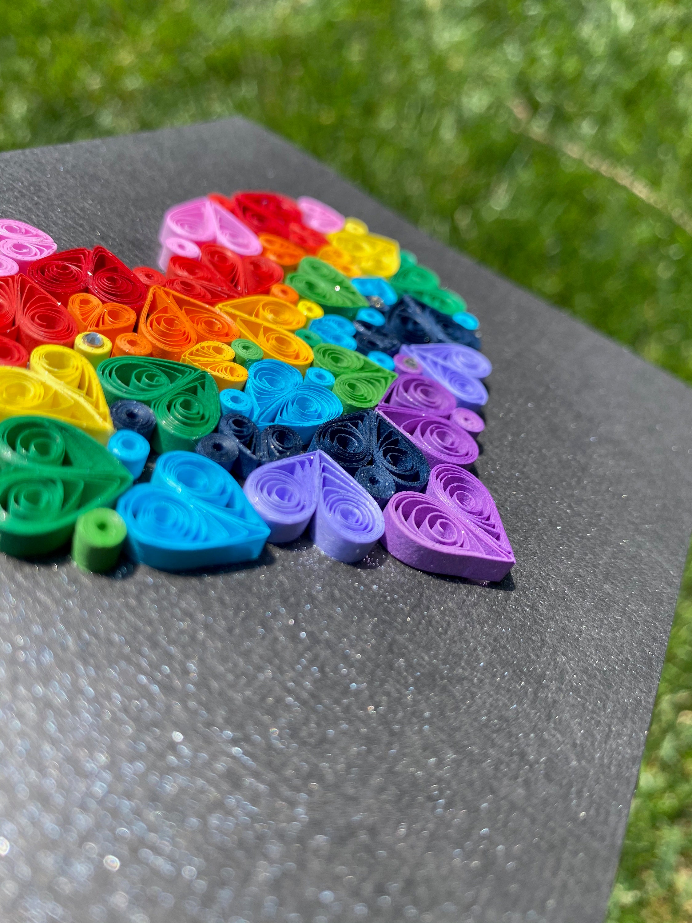 Quilled Rainbow Heart Card Quilled Art Paper Art Quilled | Etsy