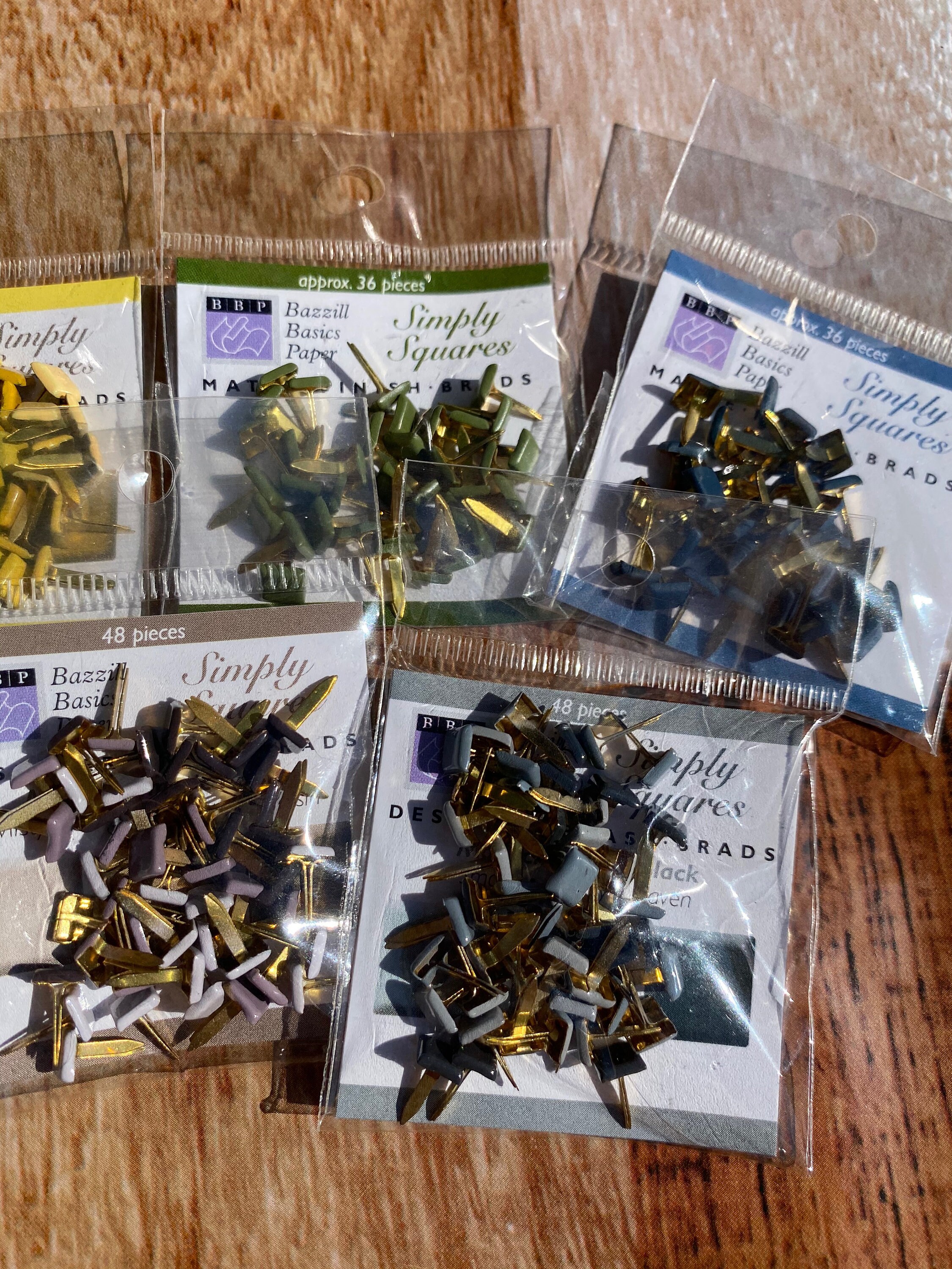 Square Scrapbooking Brads: 7 Packs, 300 Embellishments - Etsy
