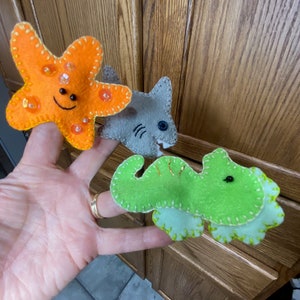 Sea Animal Finger Puppets, Seahorse Puppet, Shark Puppet, Starfish ...