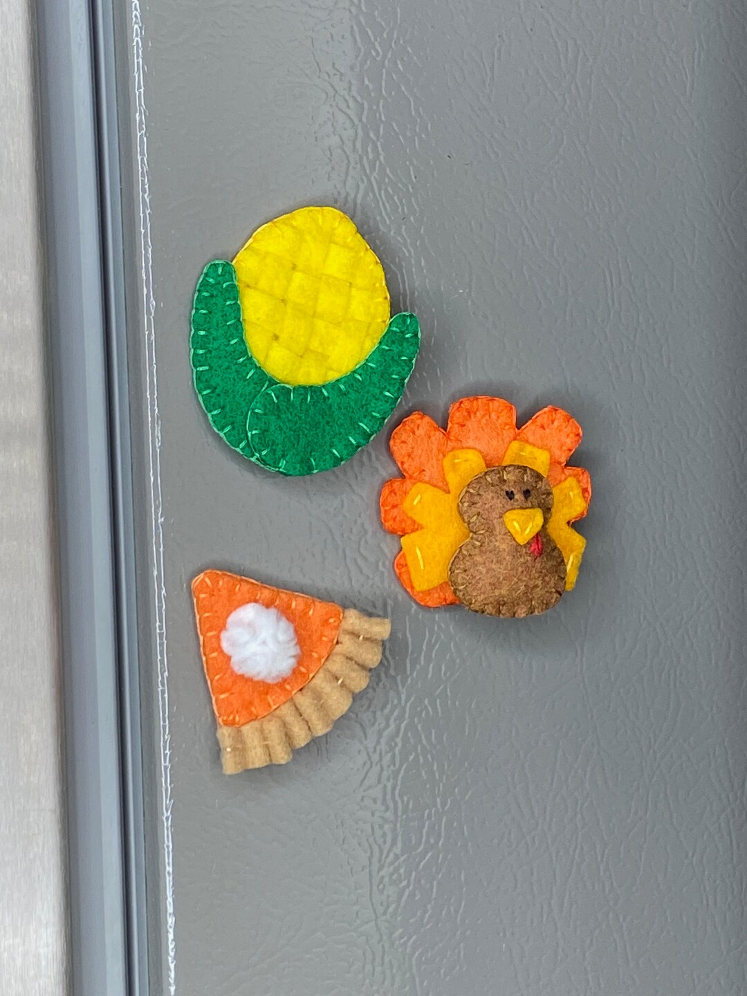 Cute Refrigerator Magnets, Felt Thanksgiving Magnet Set, Felt Turkey ...