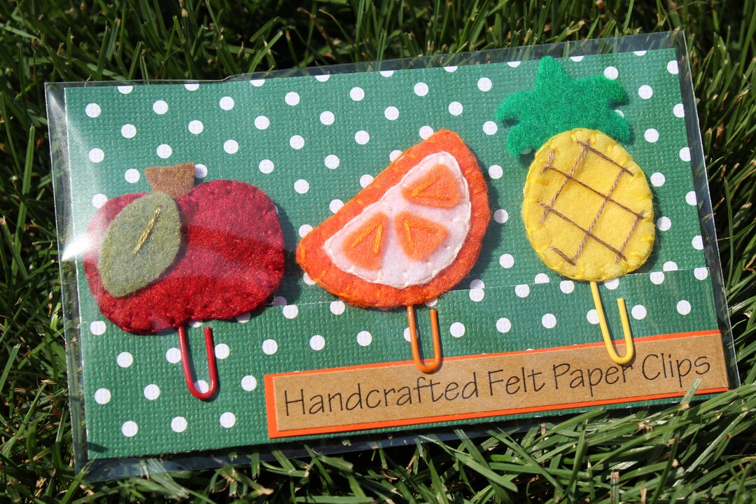 Fruit Paper Clips, Office Gift, Planner Clips, Apple Paper Clip, Orange ...