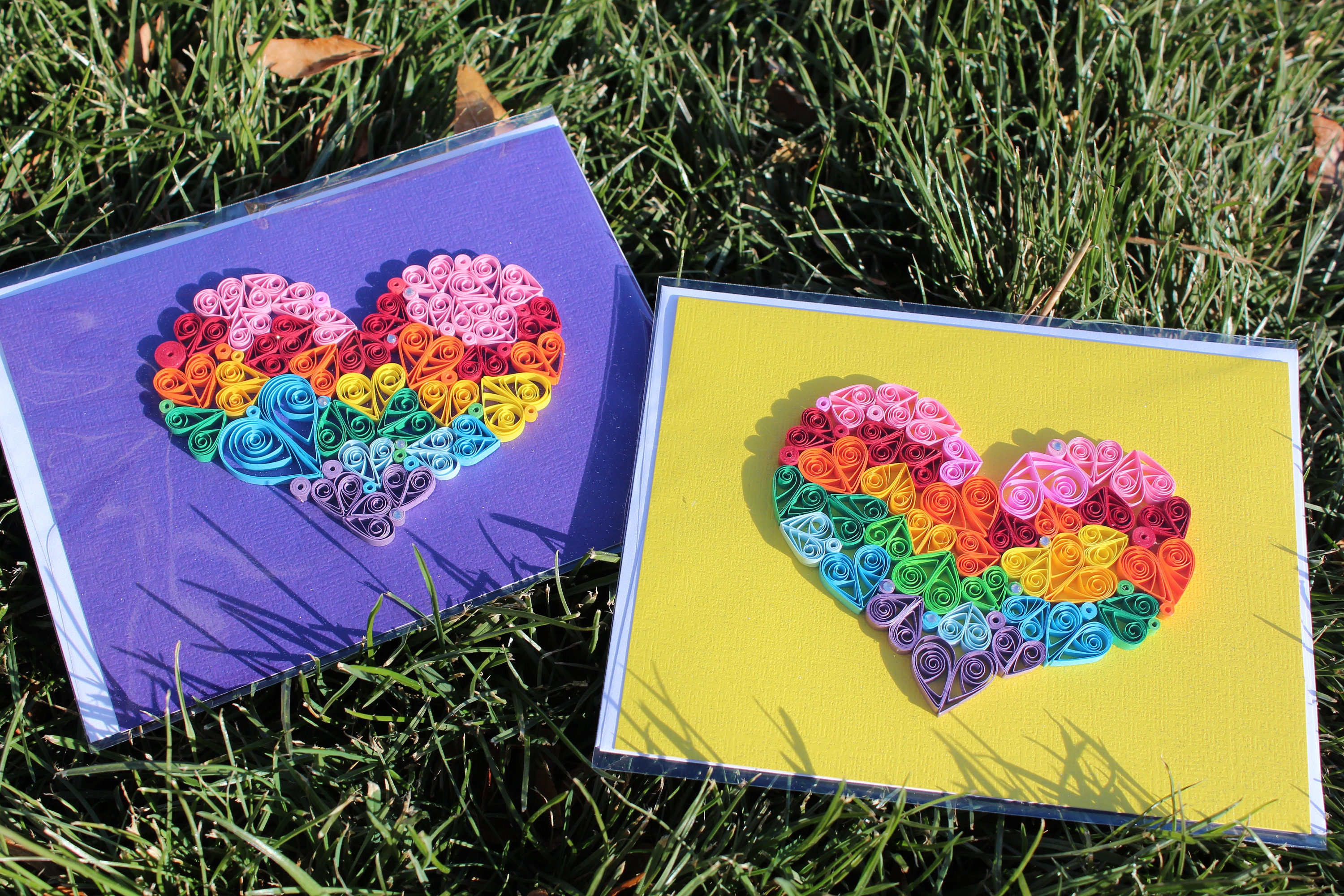 Quilled Rainbow Heart Card Quilled Art Paper Art Quilled | Etsy