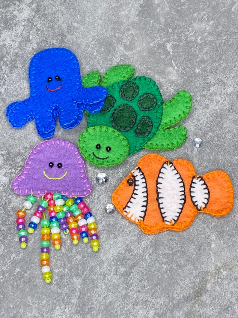 Sea Animal Finger Puppets Octopus Puppet Jellyfish Puppet - Etsy