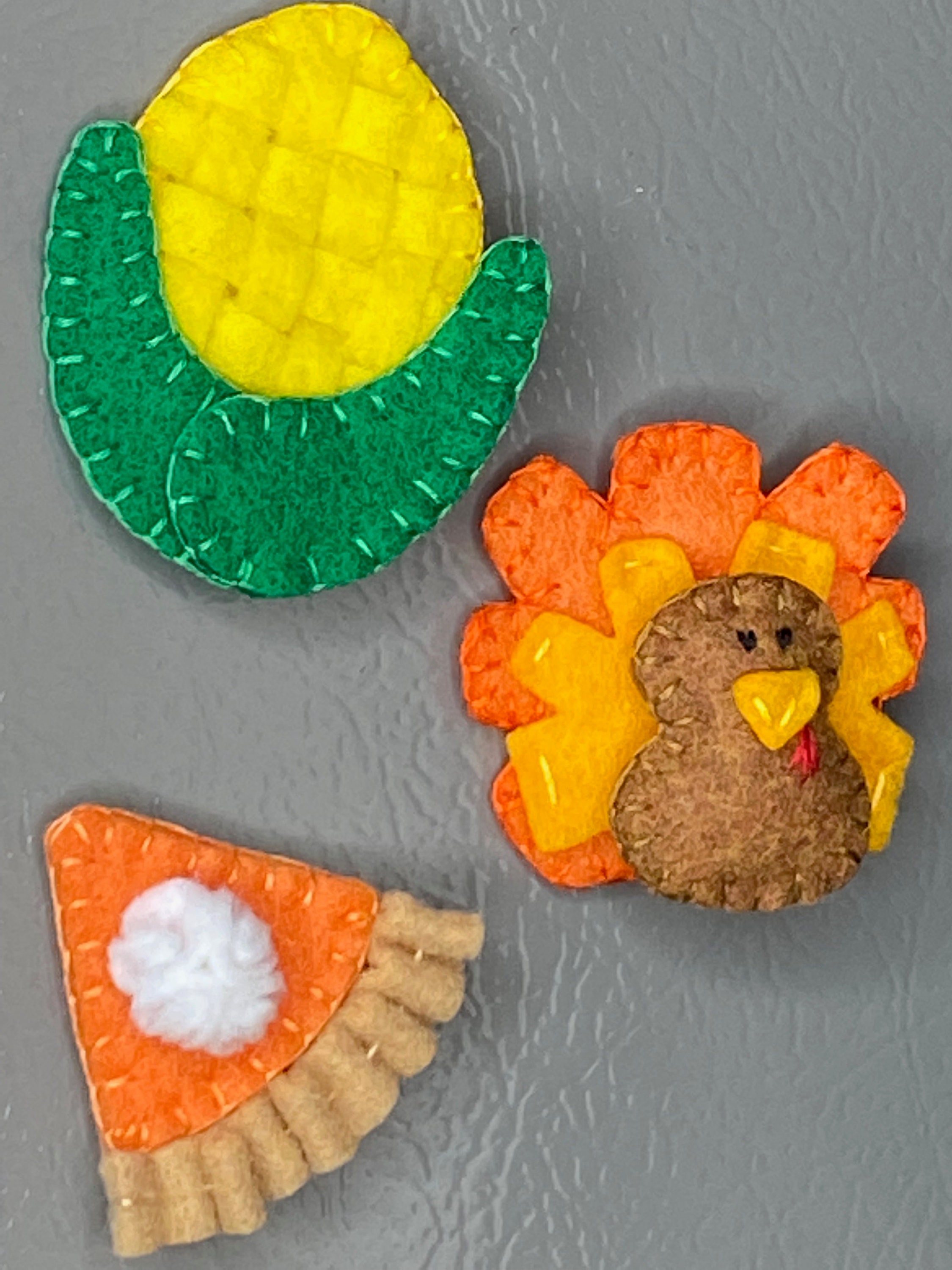 Cute Refrigerator Magnets Felt Thanksgiving Magnet Set Felt | Etsy