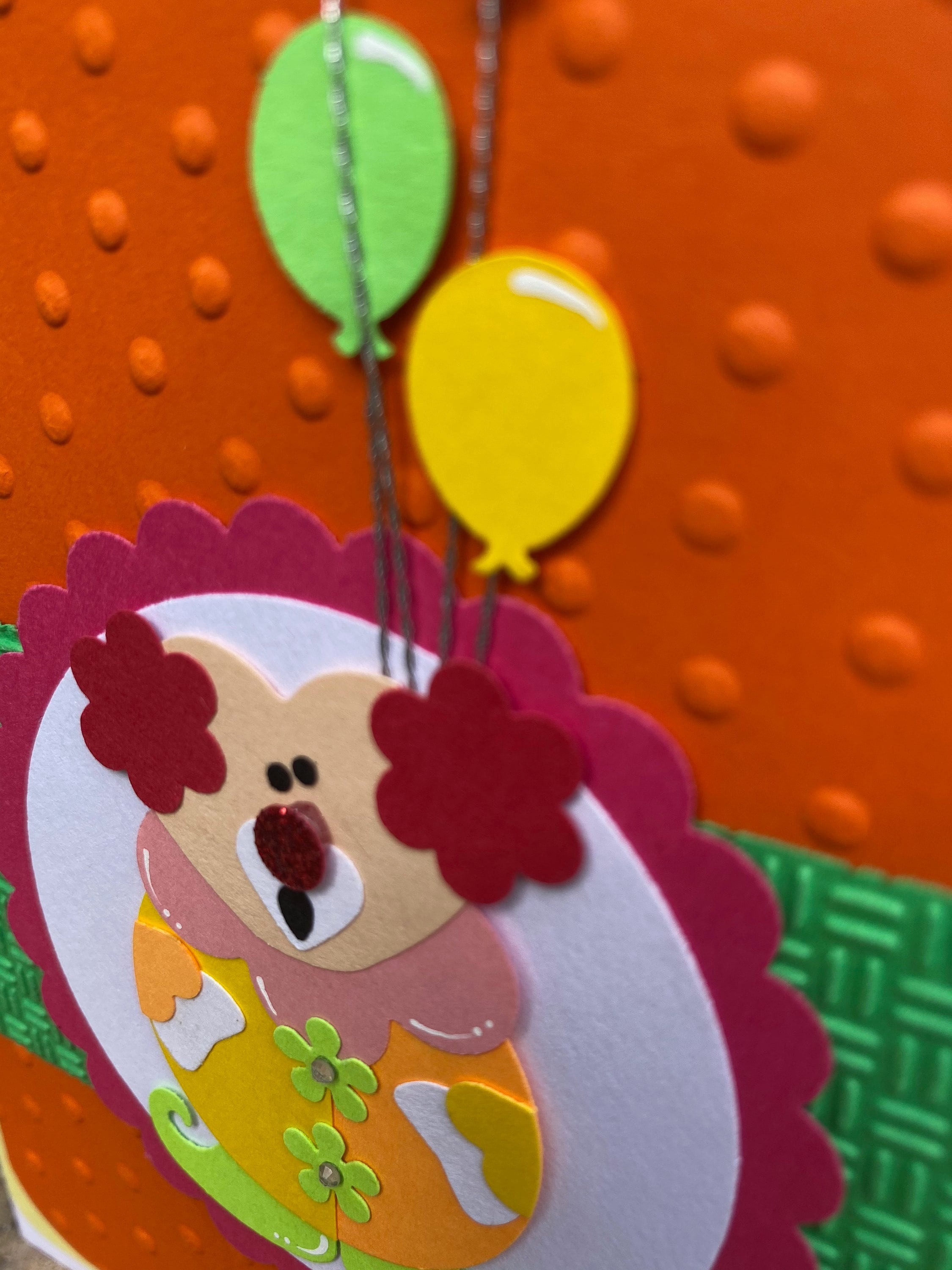 Clown Card Clown Birthday Card Paper Punched Card Unique | Etsy