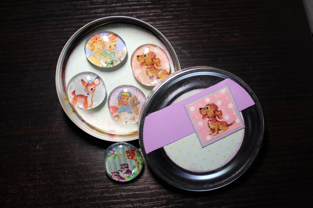 Vintage Style Magnets, Retro Magnets, Marble Magnets, Clear Stone ...