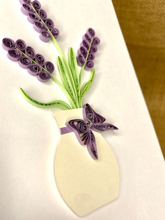 Quilled Lavender Card Quilled Art Paper Art Quilled | Etsy