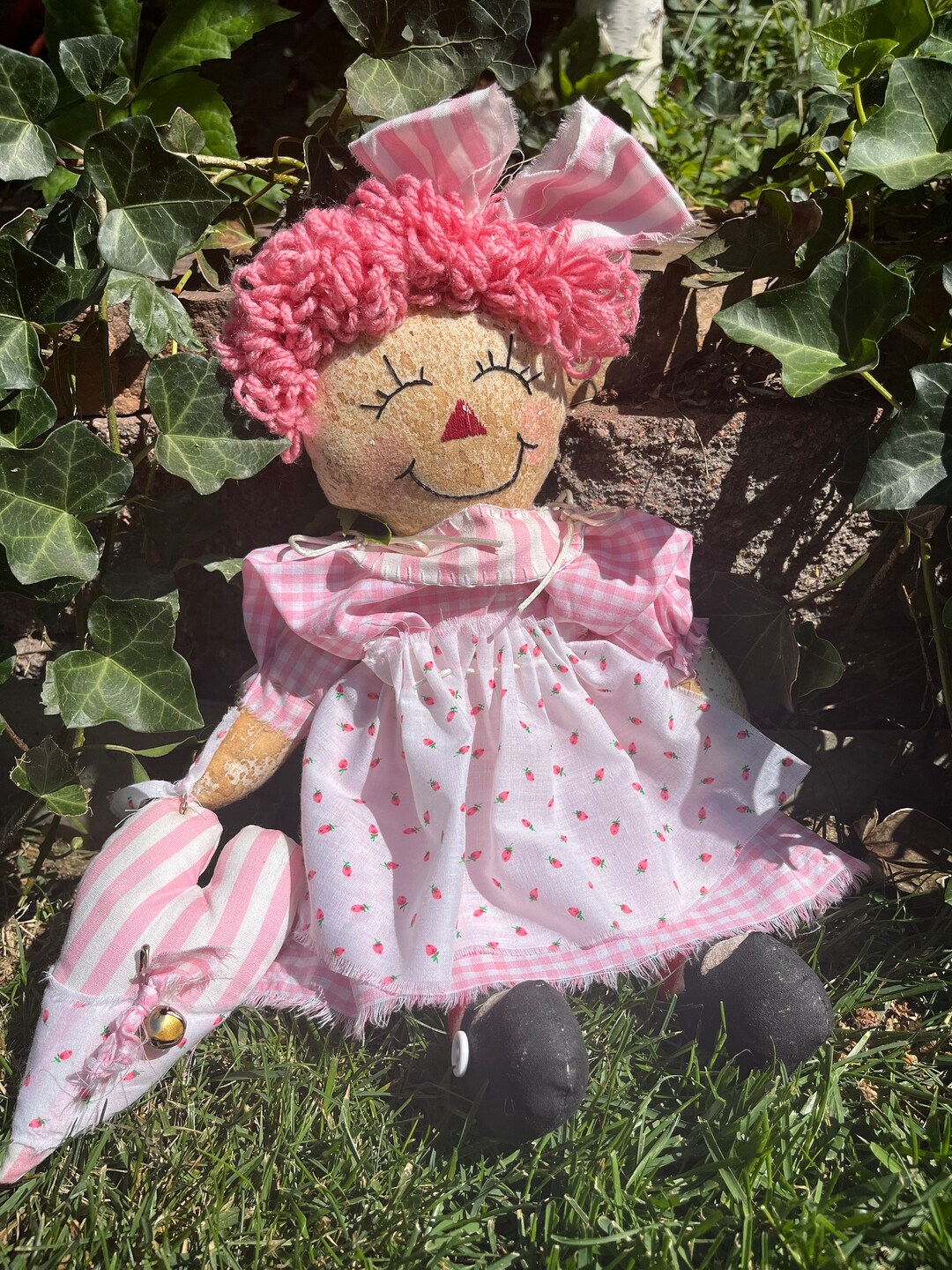 Rag Doll, Primitive Inspired Rag Doll, Handmade Rag Doll, 14.5" Rag ...