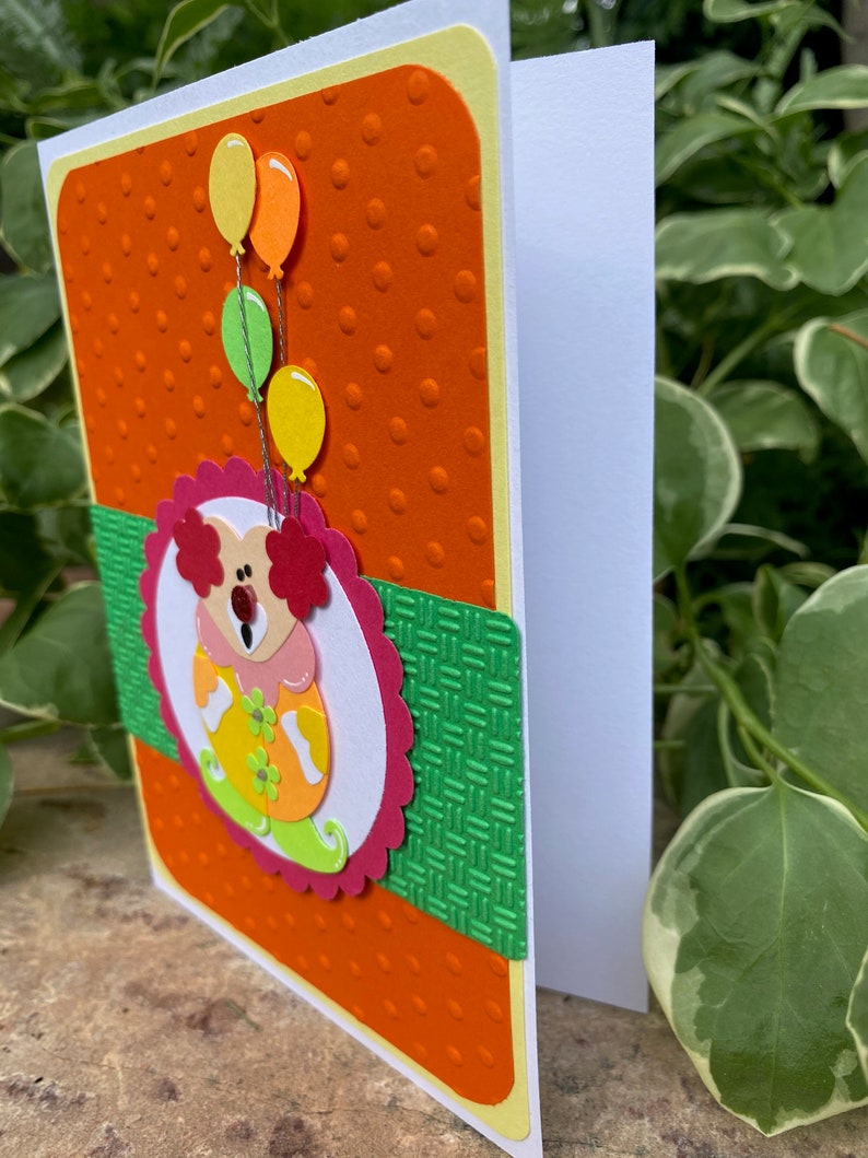 Clown Card Clown Birthday Card Paper Punched Card Unique | Etsy
