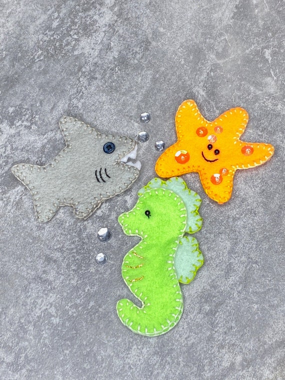 Sea Animal Finger Puppets Seahorse Puppet Shark Puppet | Etsy