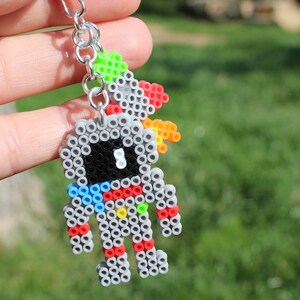 Spaceman Keychain, Double Sided, Perler Bead Keychain, Fuse Bead Charm ...