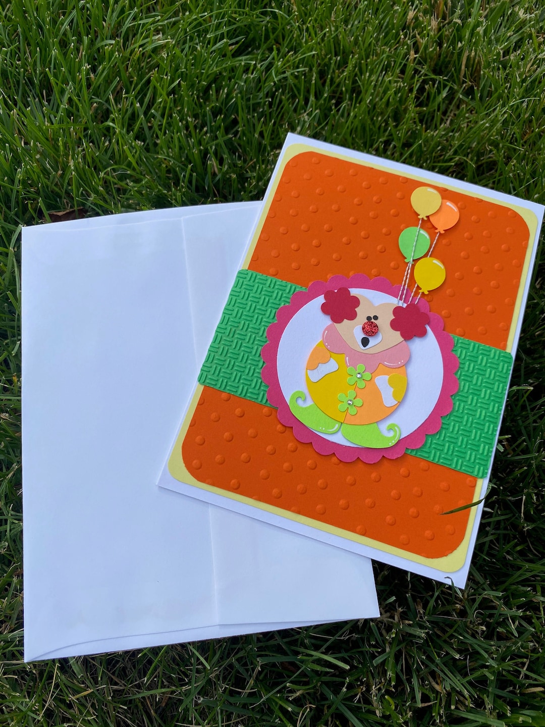 Clown Card, Clown Birthday Card, Paper Punched Card, Unique Card, Funny ...