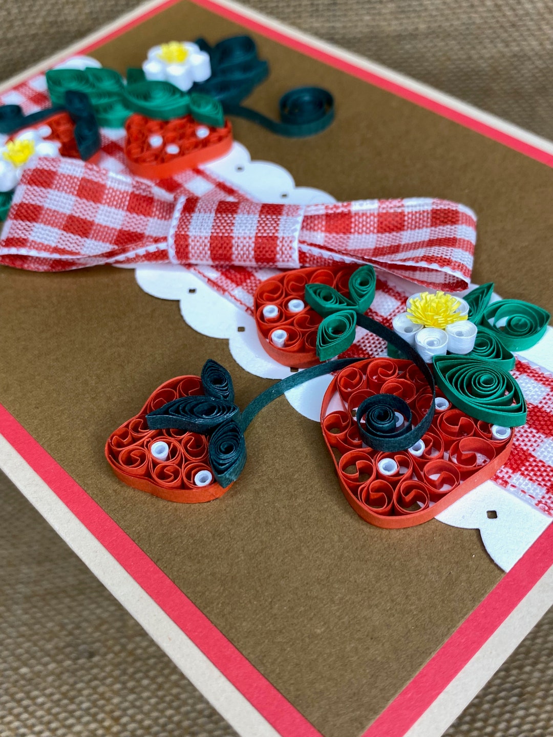 Quilled Strawberry Card, Quilled Art, Paper Art, Quilled Birthday Card ...