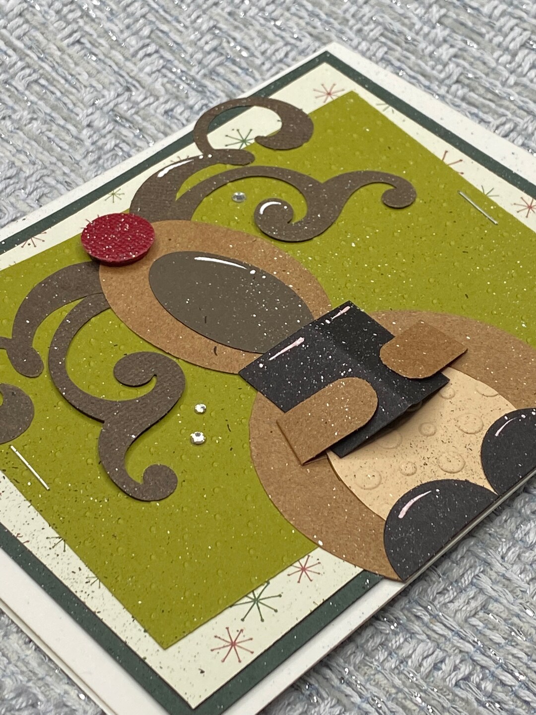 Singing Reindeer Christmas Card: Handmade Holiday Greeting (4.5x6) - Etsy