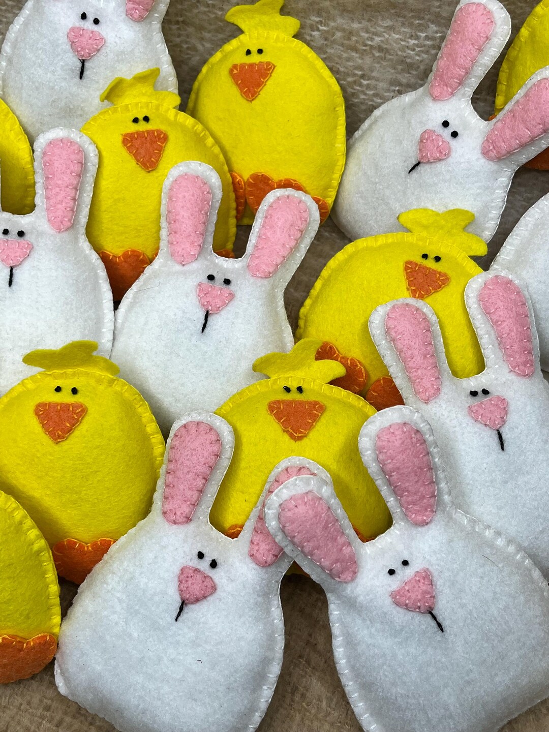 Bunny and Chick, Felt Bunny, Felt Chick, Easter Basket Filler,small ...