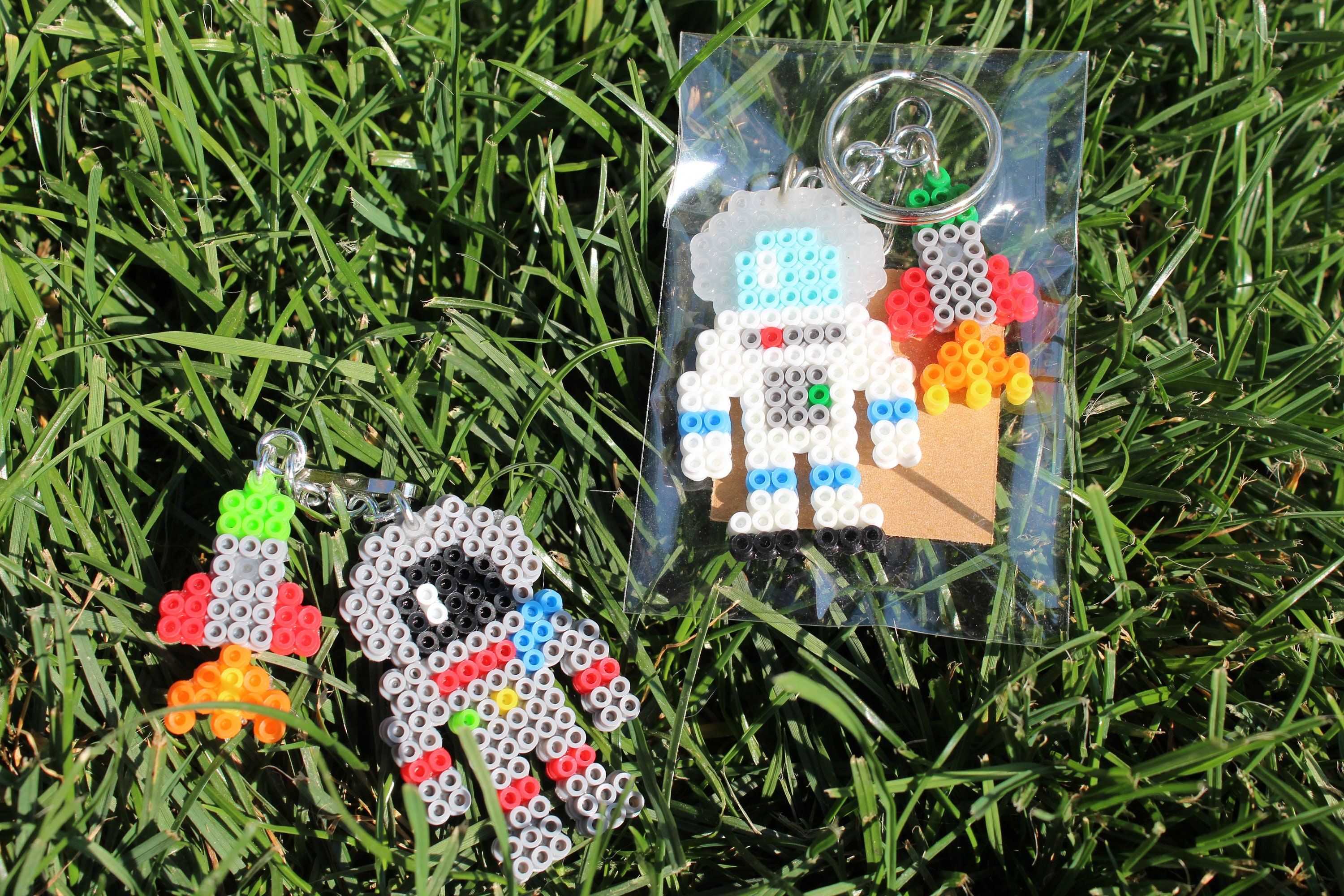 Spaceman Keychain Double Sided Perler Bead Keychain Fuse - Etsy