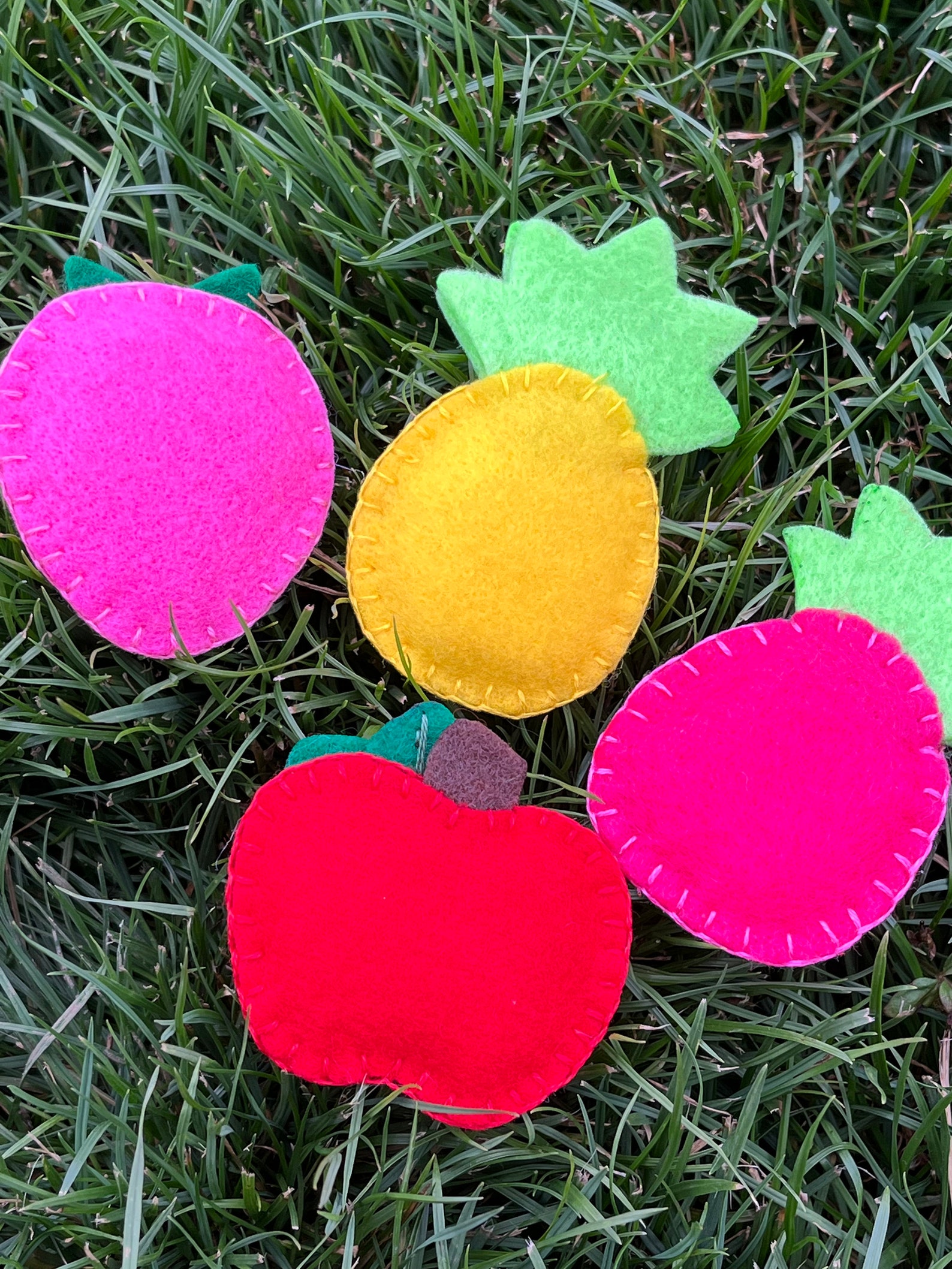 Felt Fruit Felt Apple Felt Pineapple Felt Strawberry Mixed - Etsy