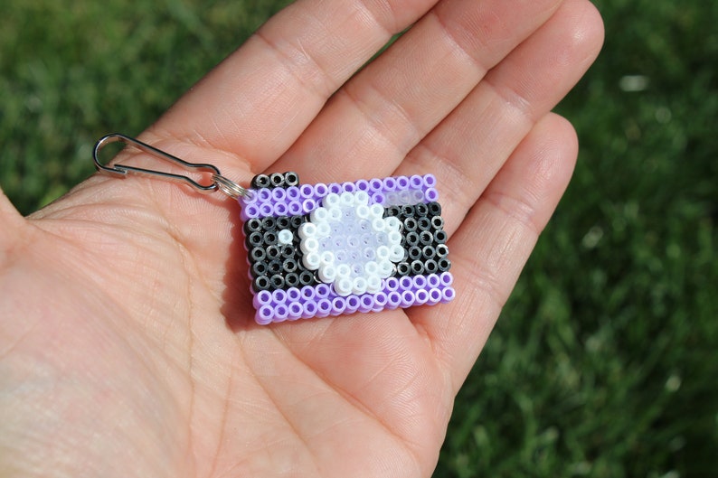 Camera Keychain Double Sided Perler Bead Keychain Fuse Bead - Etsy