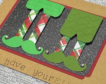 Personalized Elf Card Elf Hat Kids Christmas Card Custom - Etsy