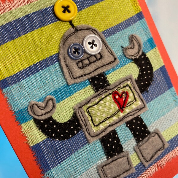 Robot Birthday Card - Etsy