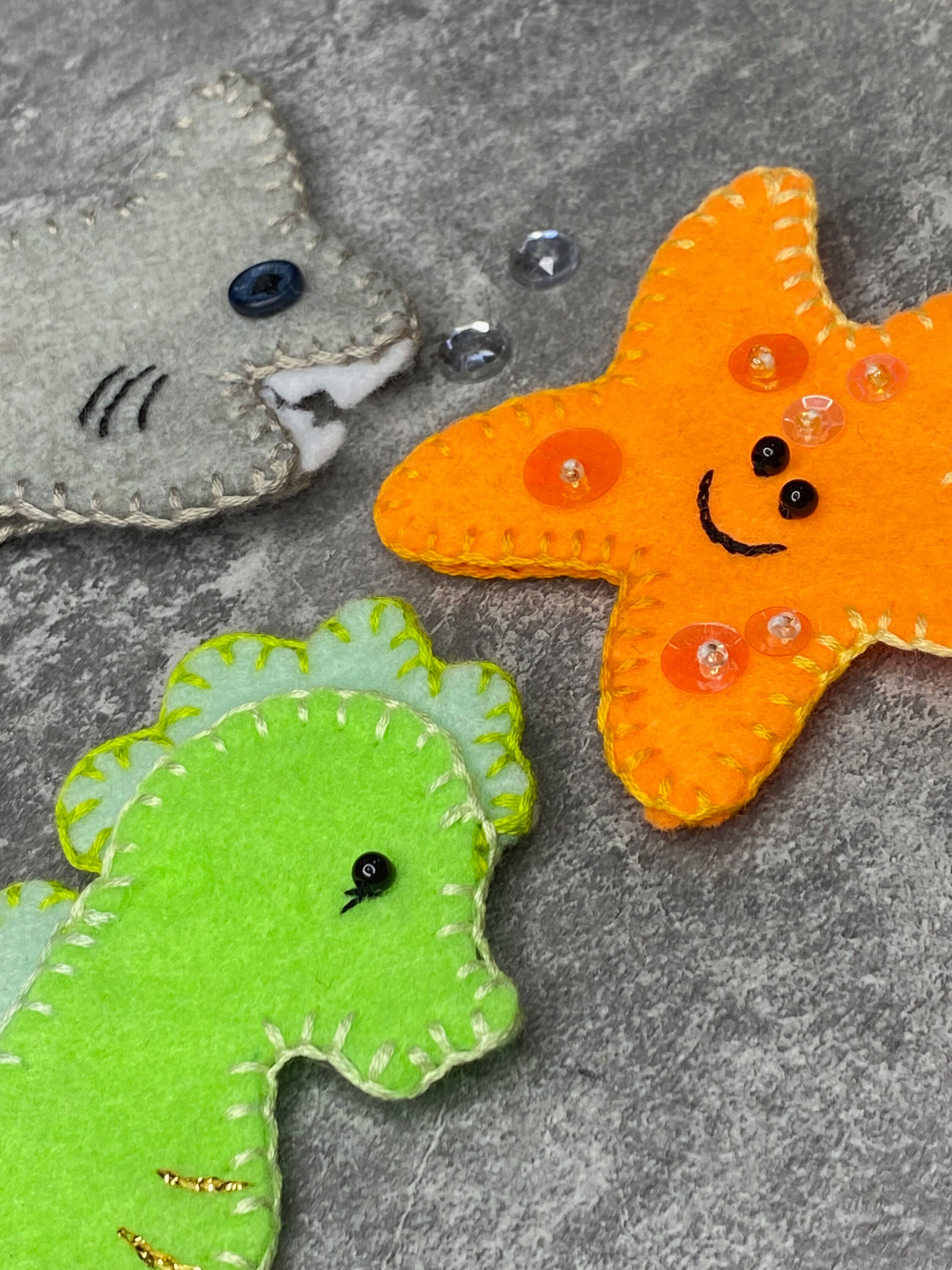 Sea Animal Finger Puppets Seahorse Puppet Shark Puppet | Etsy