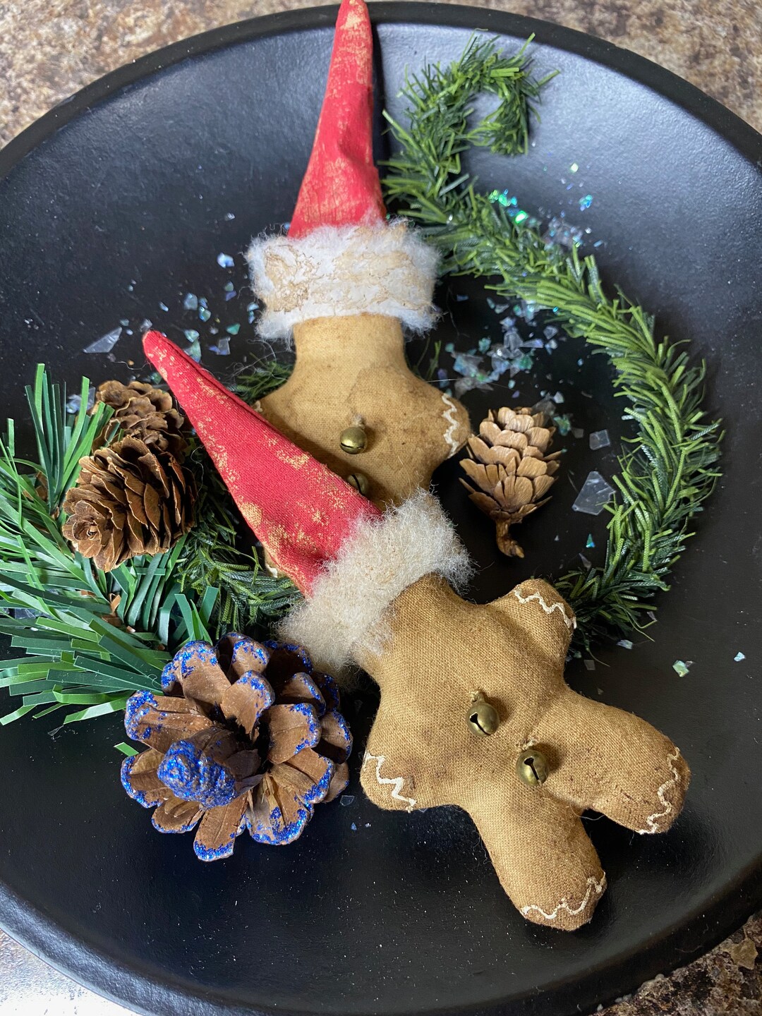 Primitive Gingerbread Man Bowl Filler, Coffee Stained Gingerbread Man ...