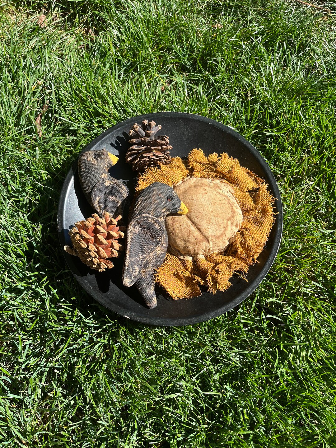 Mini Primitive Inspired Crows, 2 Black Crows, Crow Bowl Filler, Country ...