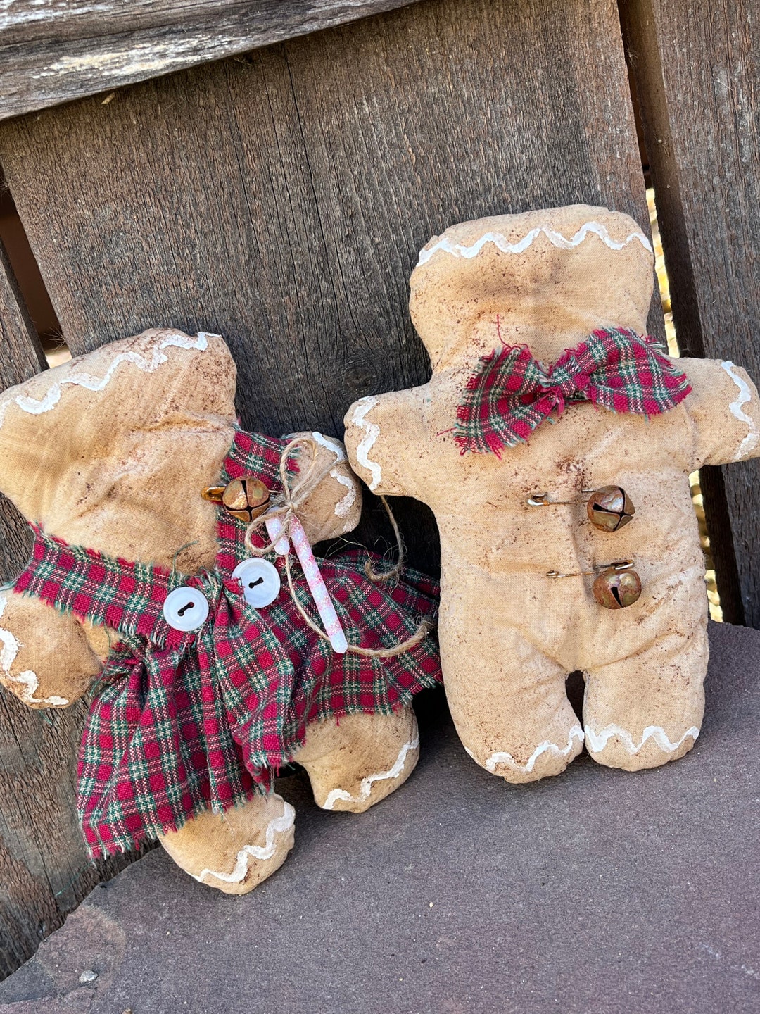 Primitive Gingerbread Boy and Girl Bowl Fillers: Coffee Stained ...