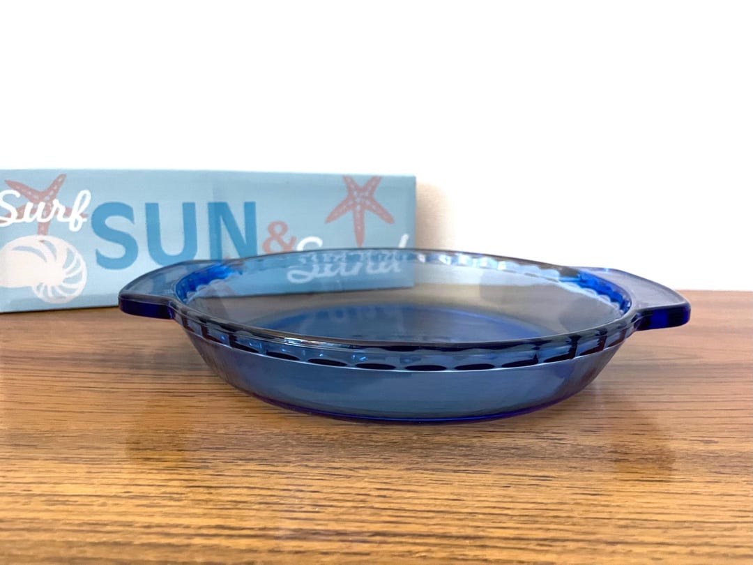 Vintage Cobalt Blue Anchor Hocking Pie Pan, Anchor Hocking Presence ...