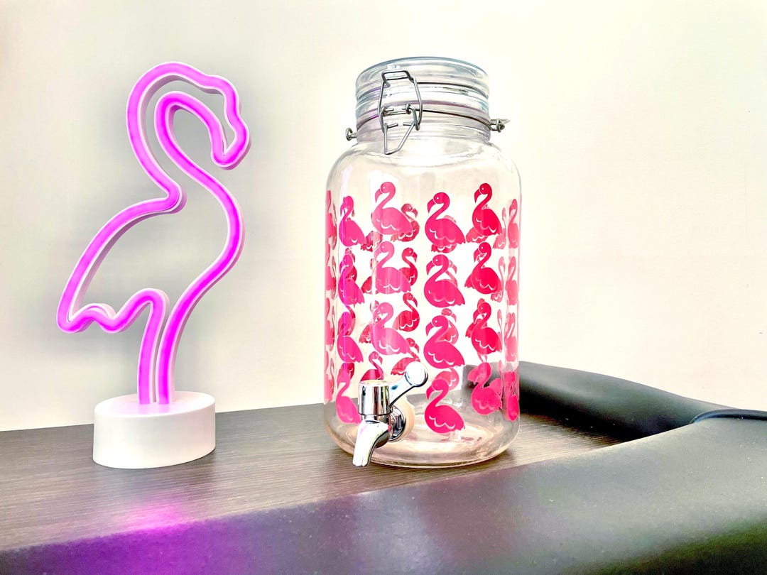 Pink Flamingo Beverage Dispenser, Kilner Latch, 1-gallon Drink ...