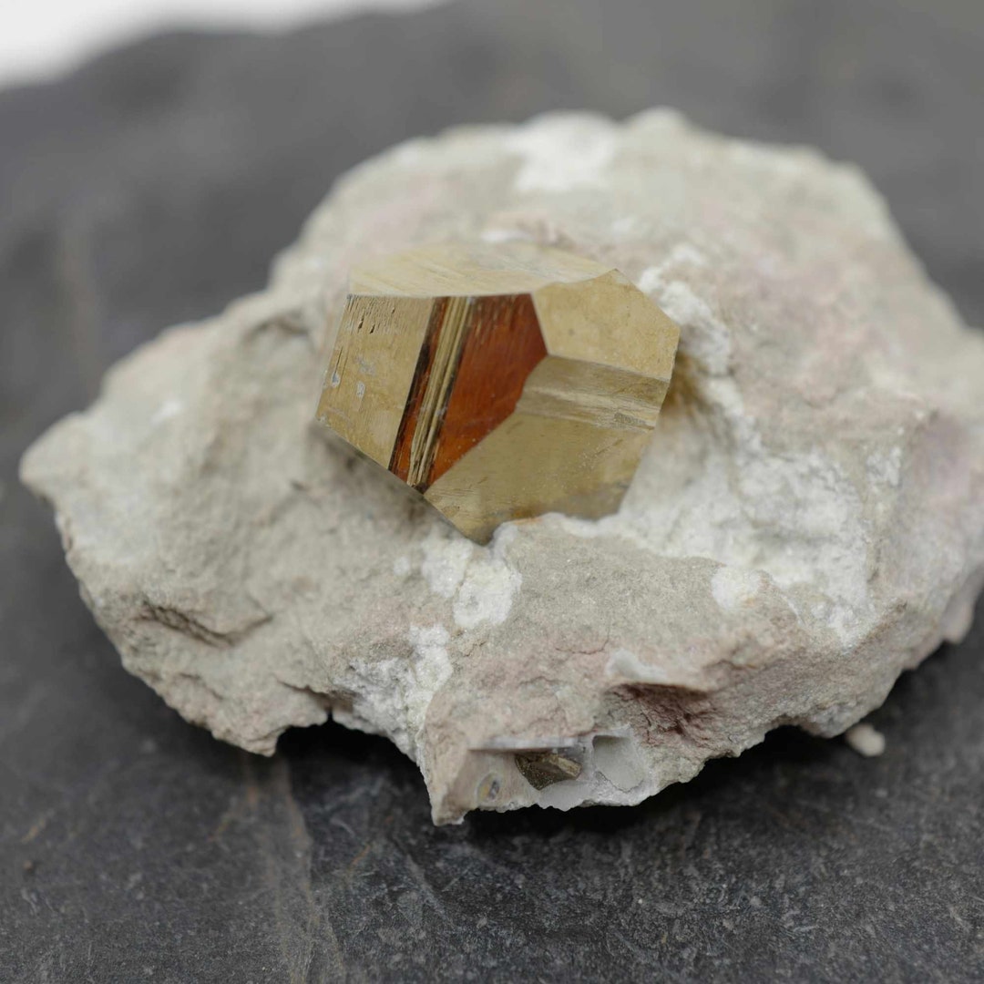 ONE LARGE Spanish Pyrite in MATRIX - Pirita Cluster, Pentagonal Shape ...